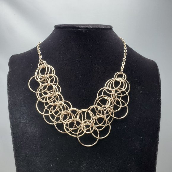 Kohl's | Jewelry | Kohls Rose Gold Linked Ring Statement Necklace ...